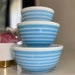 Set of 3 Vintage Pyrex Blue Stripe 401-403 Mixing Bowls - Etsy
