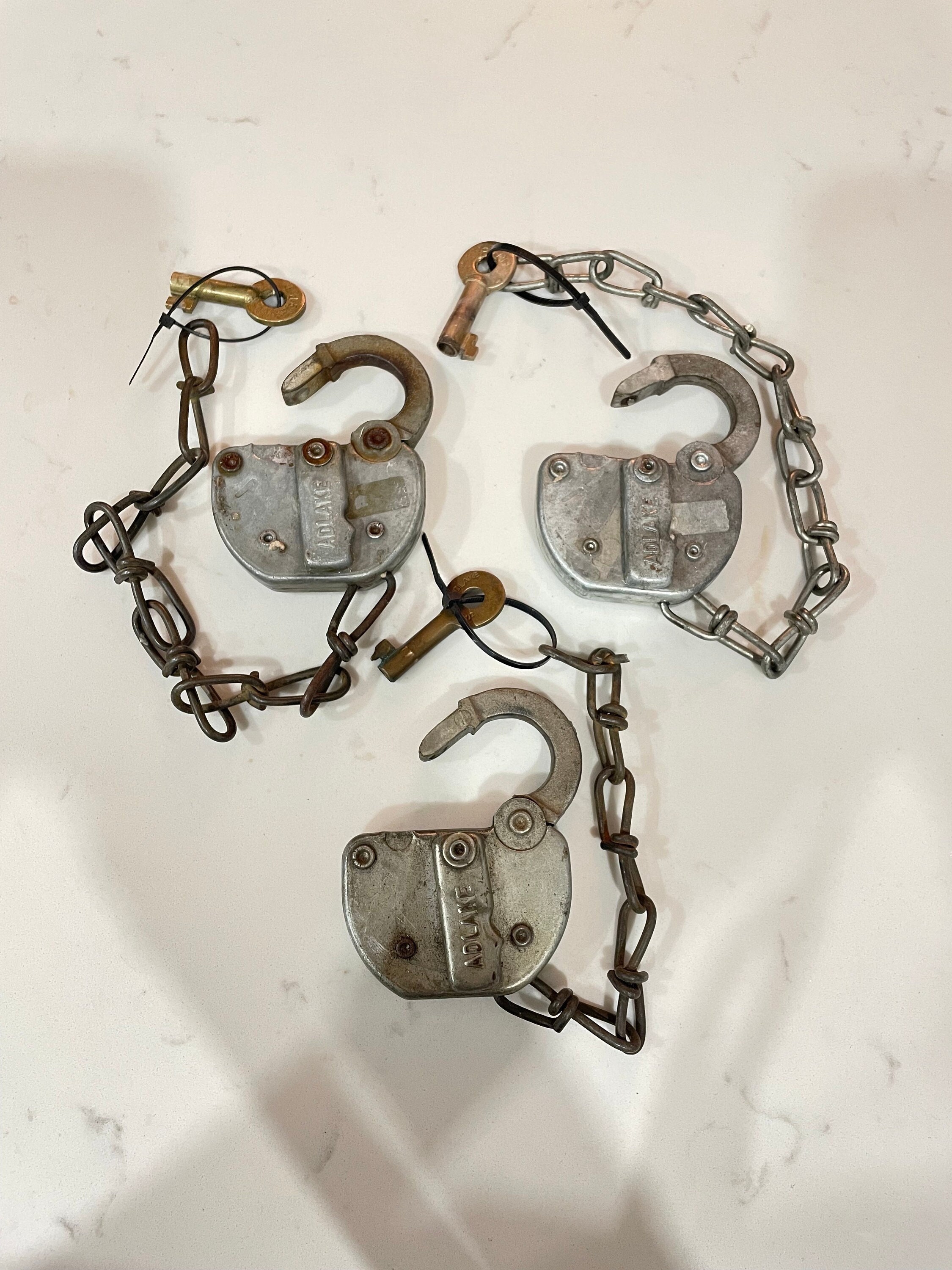 Lot of 3 ADLAKE Ppu , Pcrr Penn Central Railroad, Eje Elgin Joliet ...