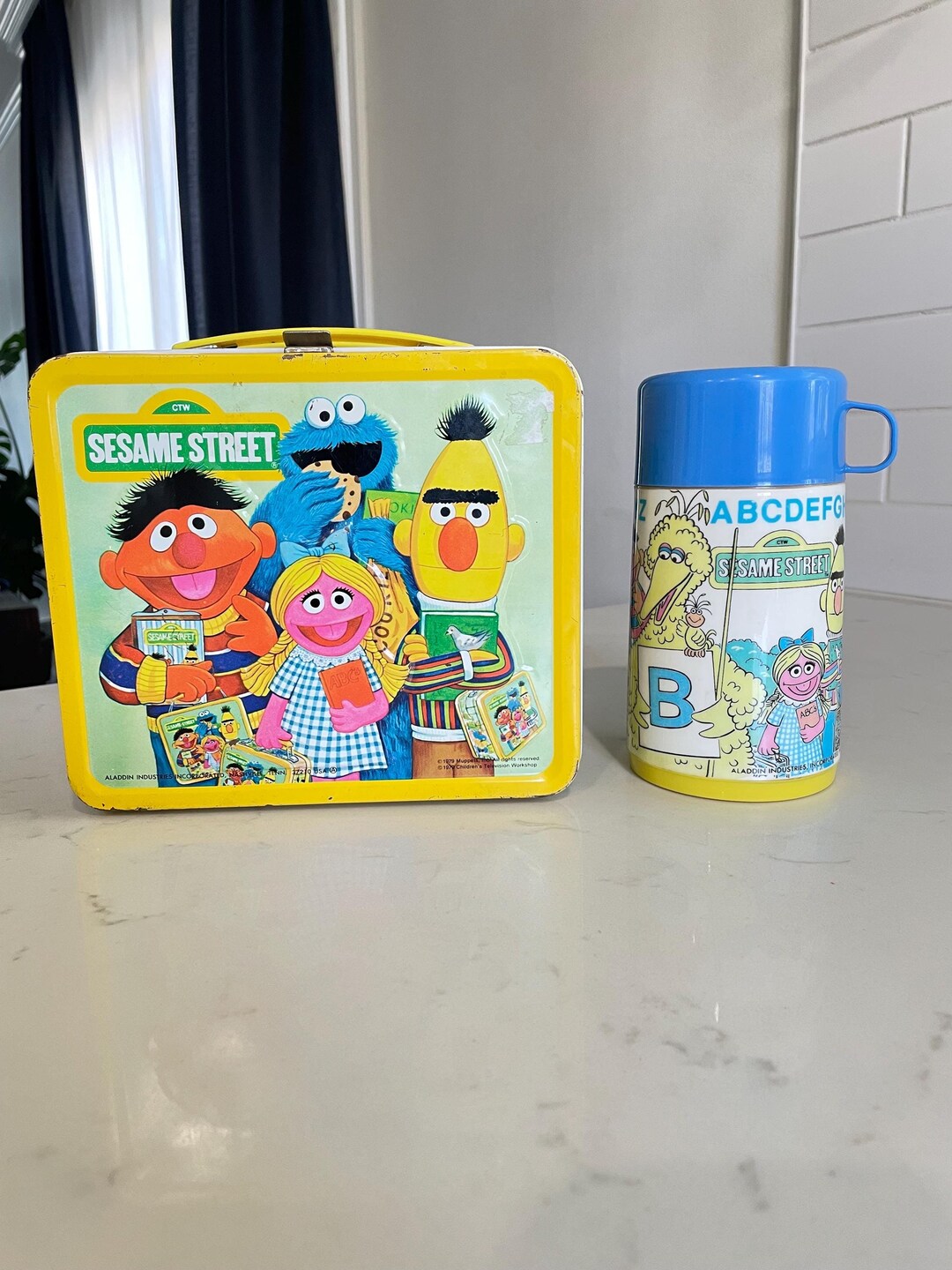 Sesame Street Metal Lunch Box With Thermos. Muppets Thermos. 1979 Pail ...