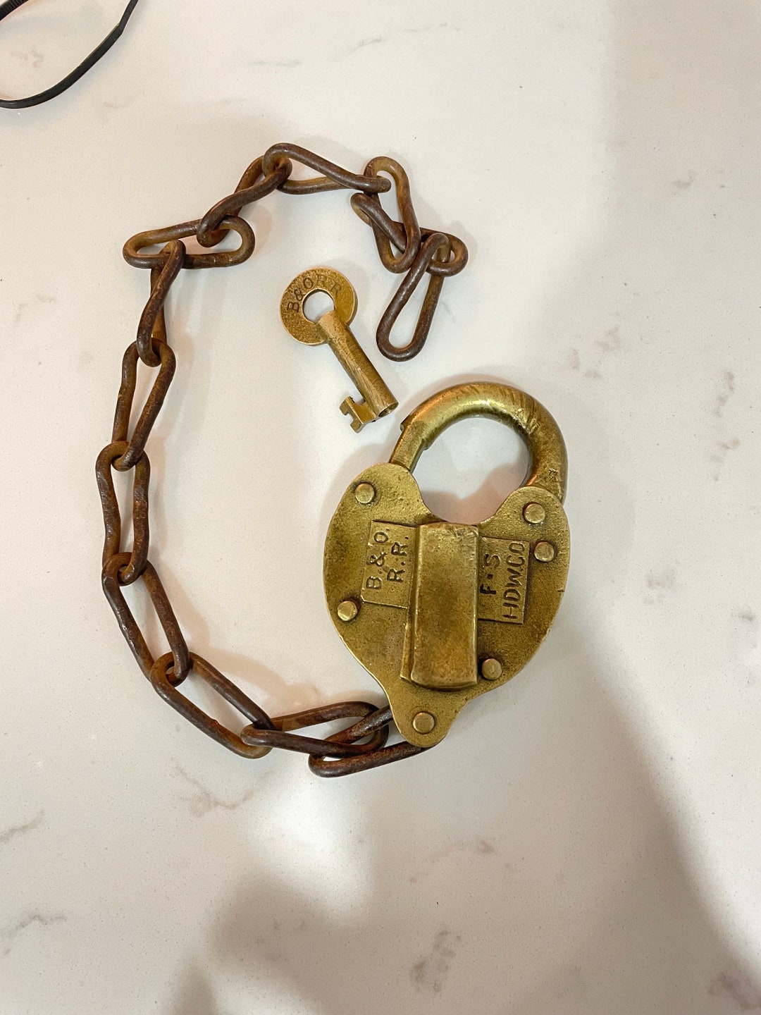 1 1920s Fraim and Slaymaker Brass Switch Lock for the B O Railroad ...