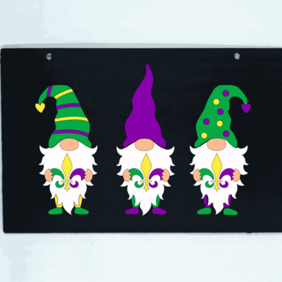 Mardi Gras Gnomes Hanging Wood Wall Sign - Etsy