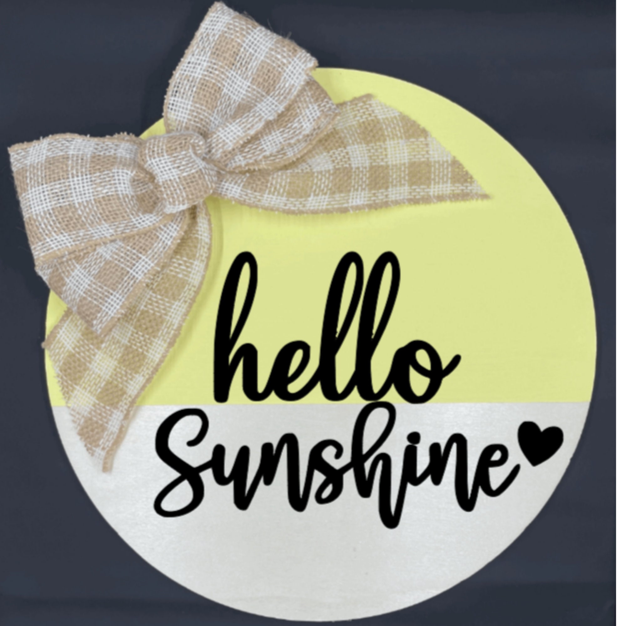 Hello Sunshine Sign Spring Wood Wall Sign Hanging Round Wood Wall Sign ...