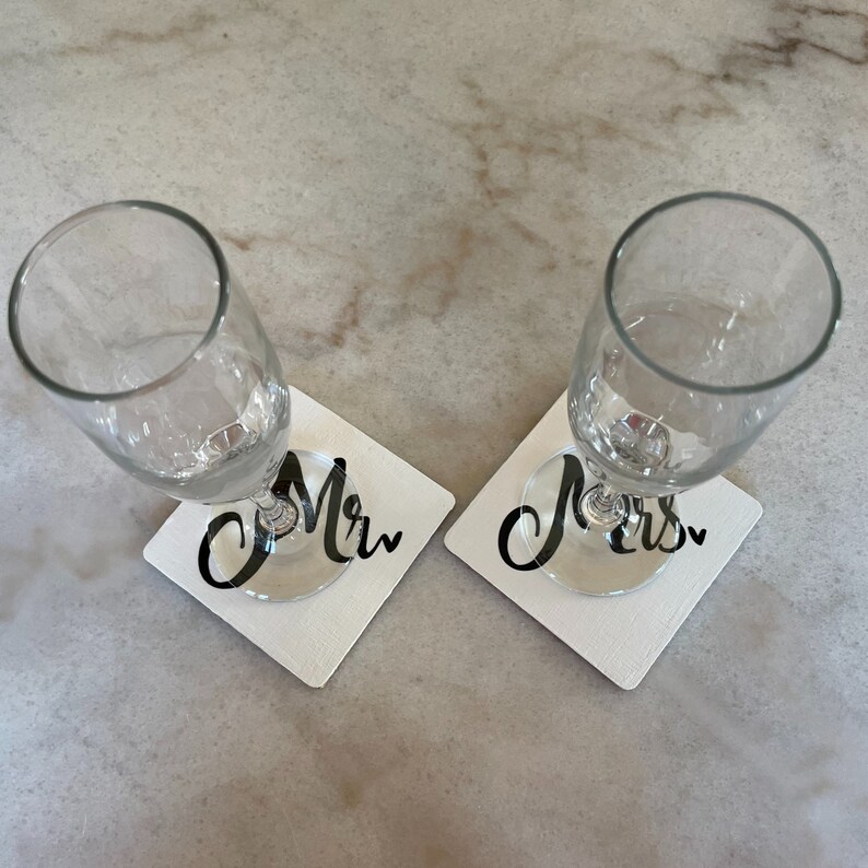 Wedding Coaster Pair Bride and Groom Coasters mr. and Mrs. - Etsy