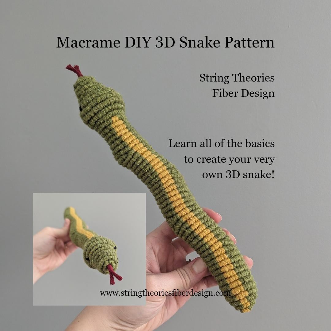 DIY Macrame 3D Snake Pattern: Beginner Tutorial (PDF) - Etsy