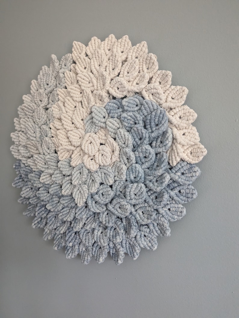 Macrame Contemporary Wave Petal Piece, Sculptural Macrame Wall Hanging ...