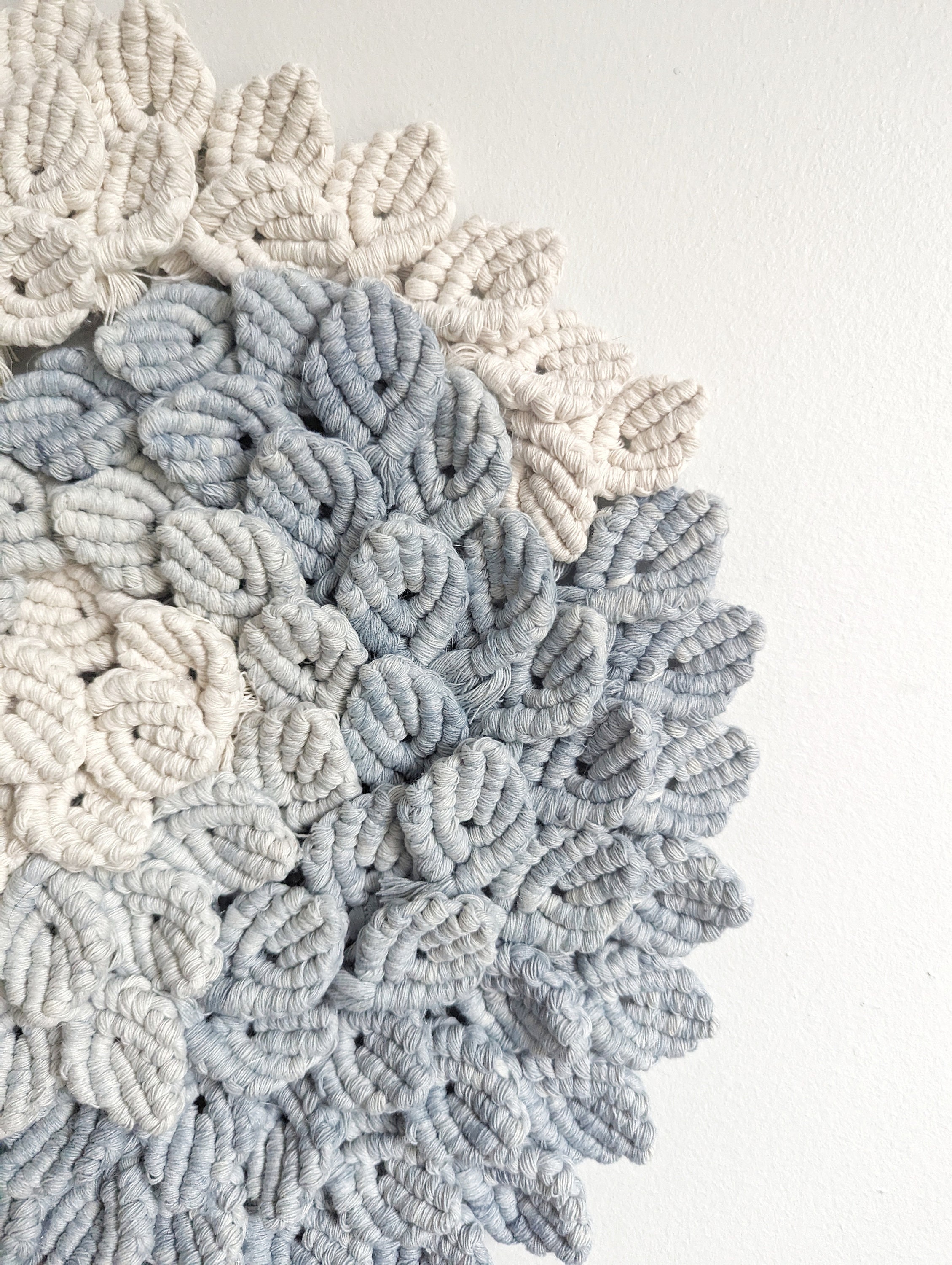 Macrame Contemporary Wave Petal Piece, Sculptural Macrame Wall Hanging ...