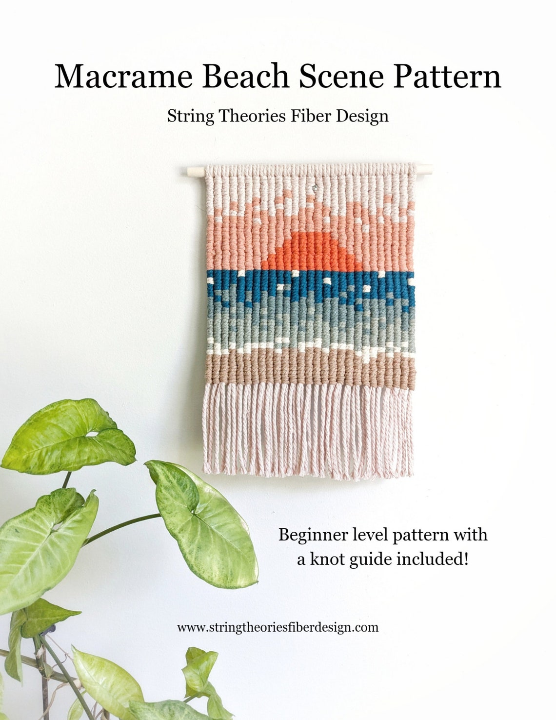 DIY Pattern Macrame Pixel Beach Scene Instructions, Macrame Tutorial ...