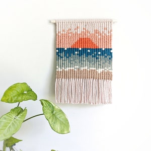 DIY Pattern Macrame Pixel Beach Scene Instructions, Macrame Tutorial PDF, Learn Macrame Design ...