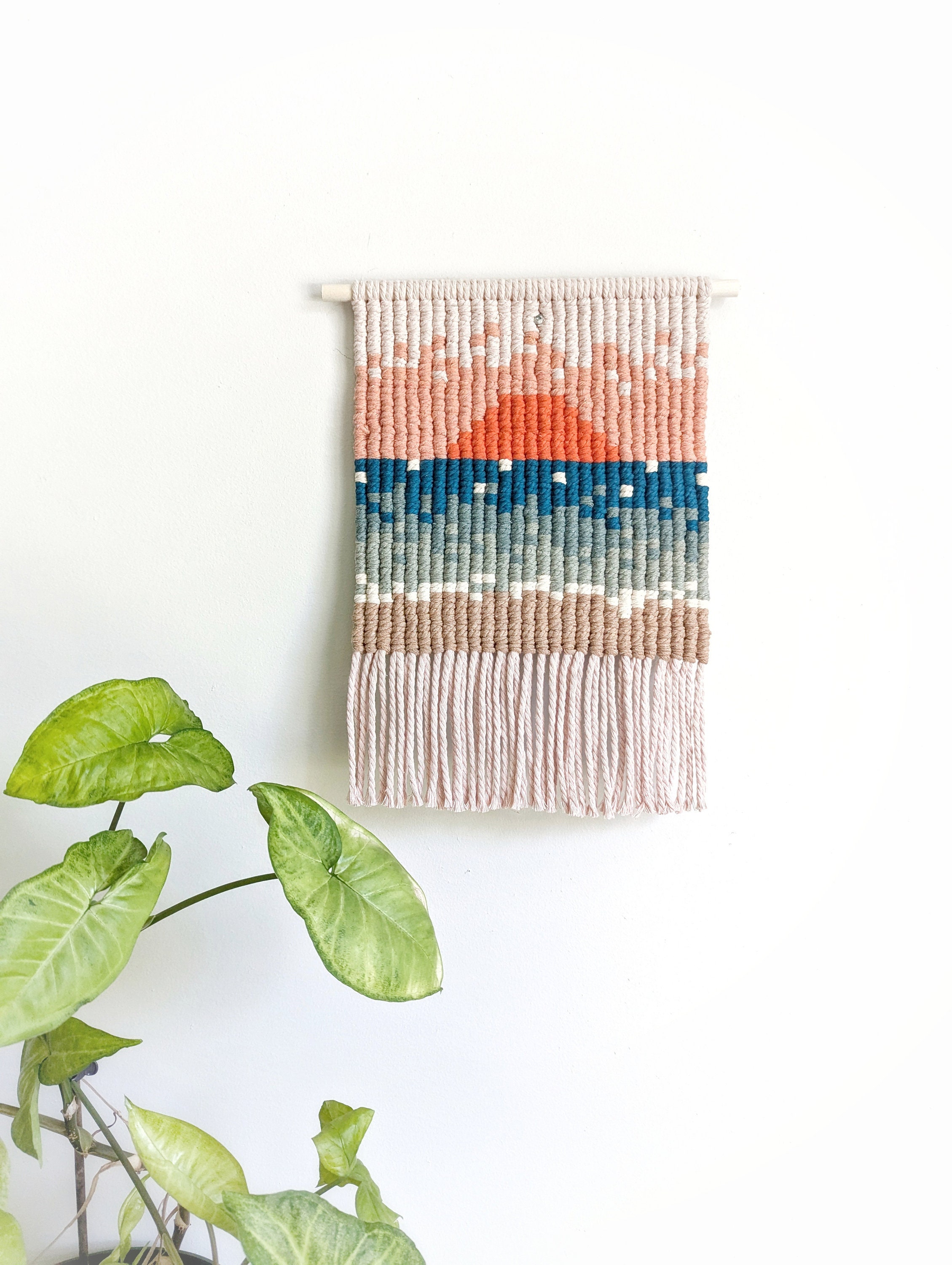 DIY Pattern Macrame Pixel Beach Scene Instructions, Macrame Tutorial ...