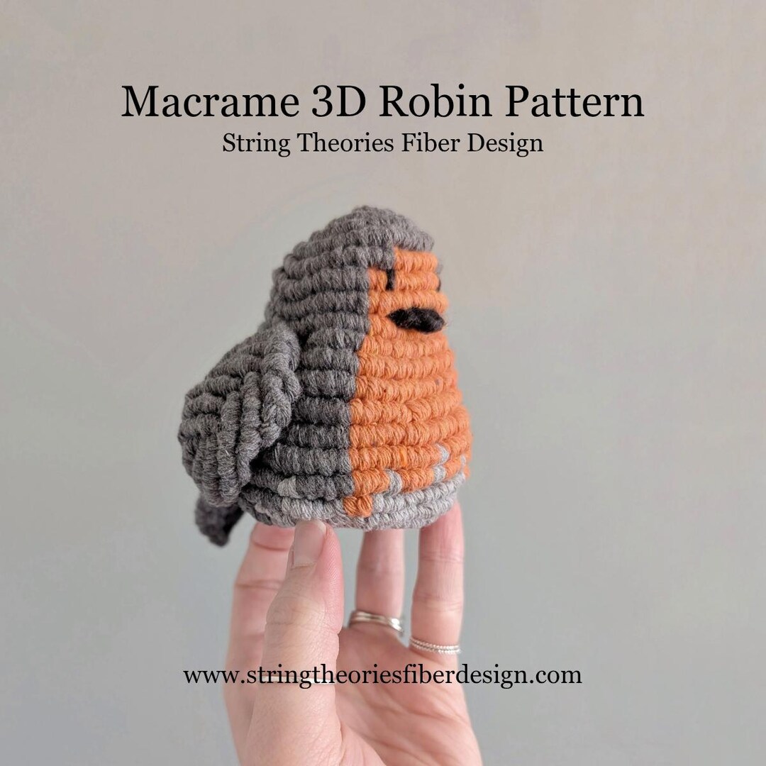 DIY Pattern Macrame 3D Robin Bird Instructions, Macrame Tutorial PDF ...