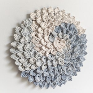 Macrame Contemporary Wave Petal Piece, Sculptural Macrame Wall Hanging ...