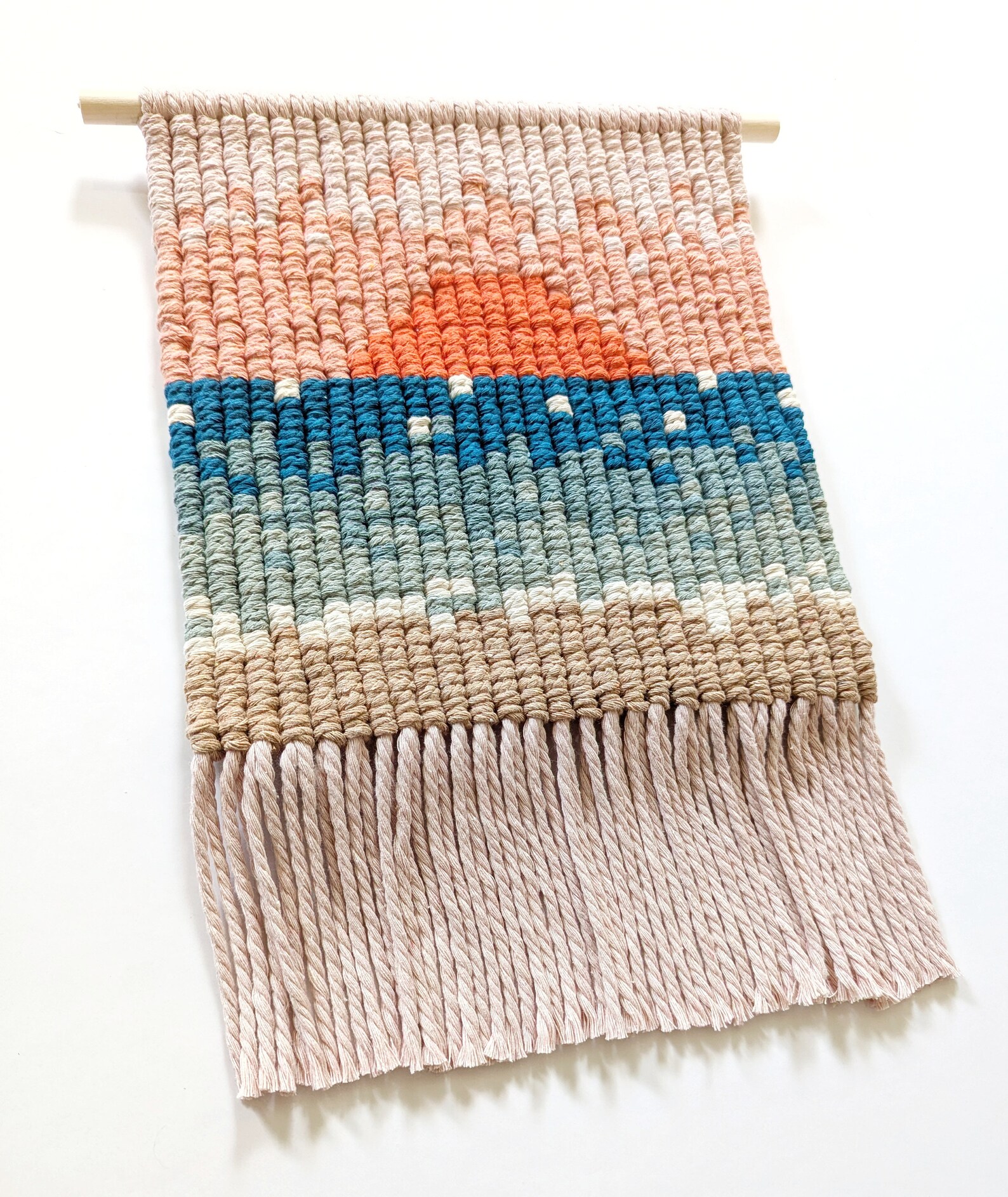 DIY Pattern Macrame Pixel Beach Scene Instructions, Macrame Tutorial ...