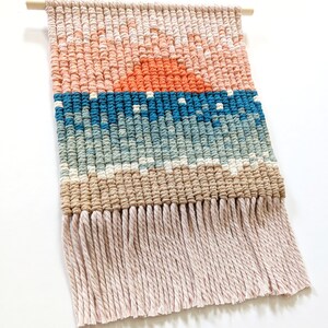 DIY Pattern Macrame Pixel Beach Scene Instructions, Macrame Tutorial PDF, Learn Macrame Design ...