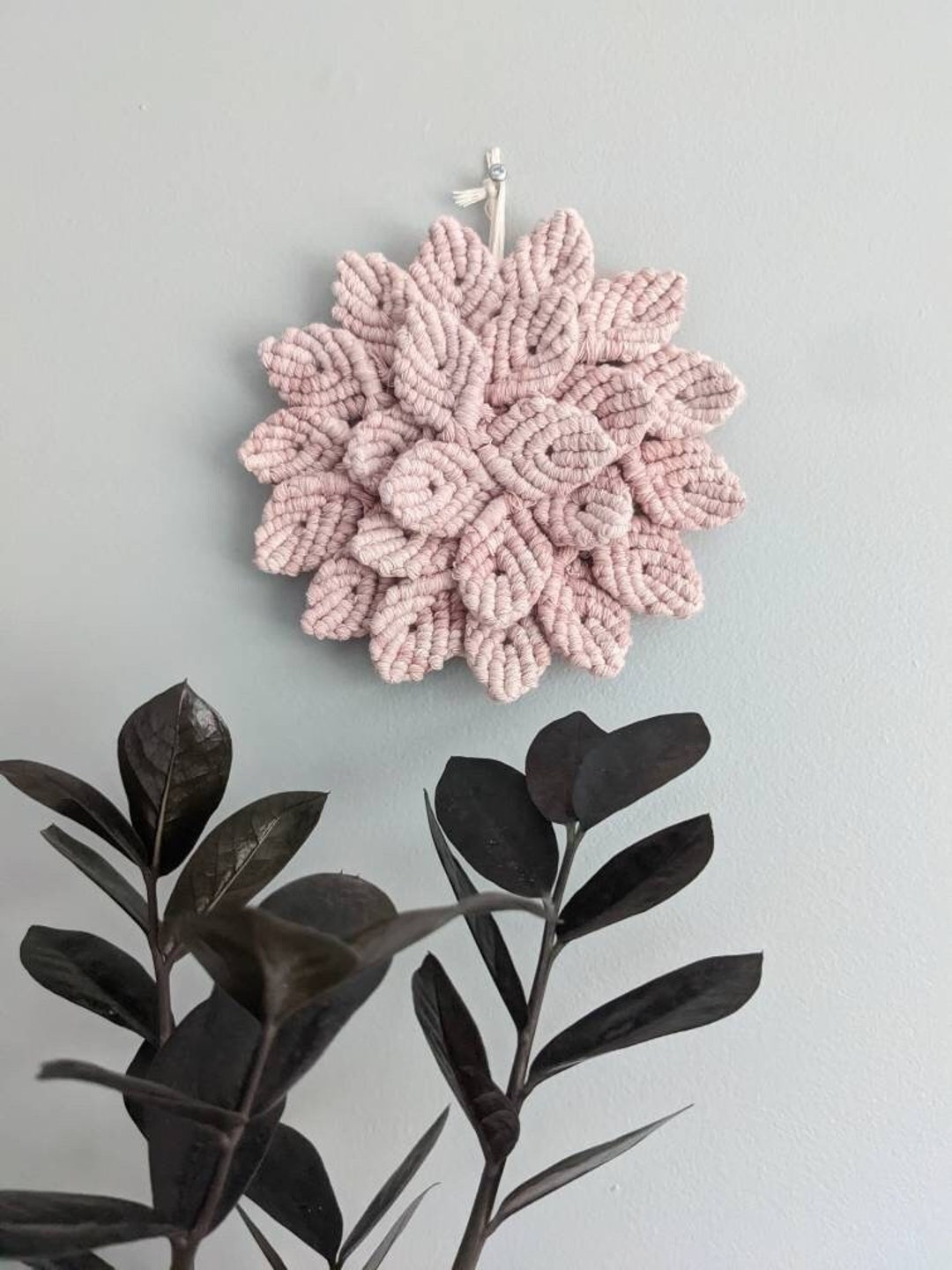 Macrame Wall Hanging Hydrangeas, Boho Macrame Tapestry, Floral Wall ...