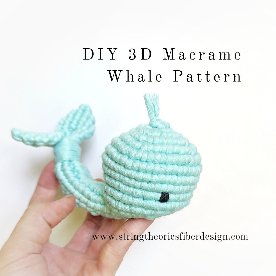 DIY Pattern Macrame 3D Sculpture Whale Instructions, Macrame Tutorial PDF, Learn Macrame, How to ...