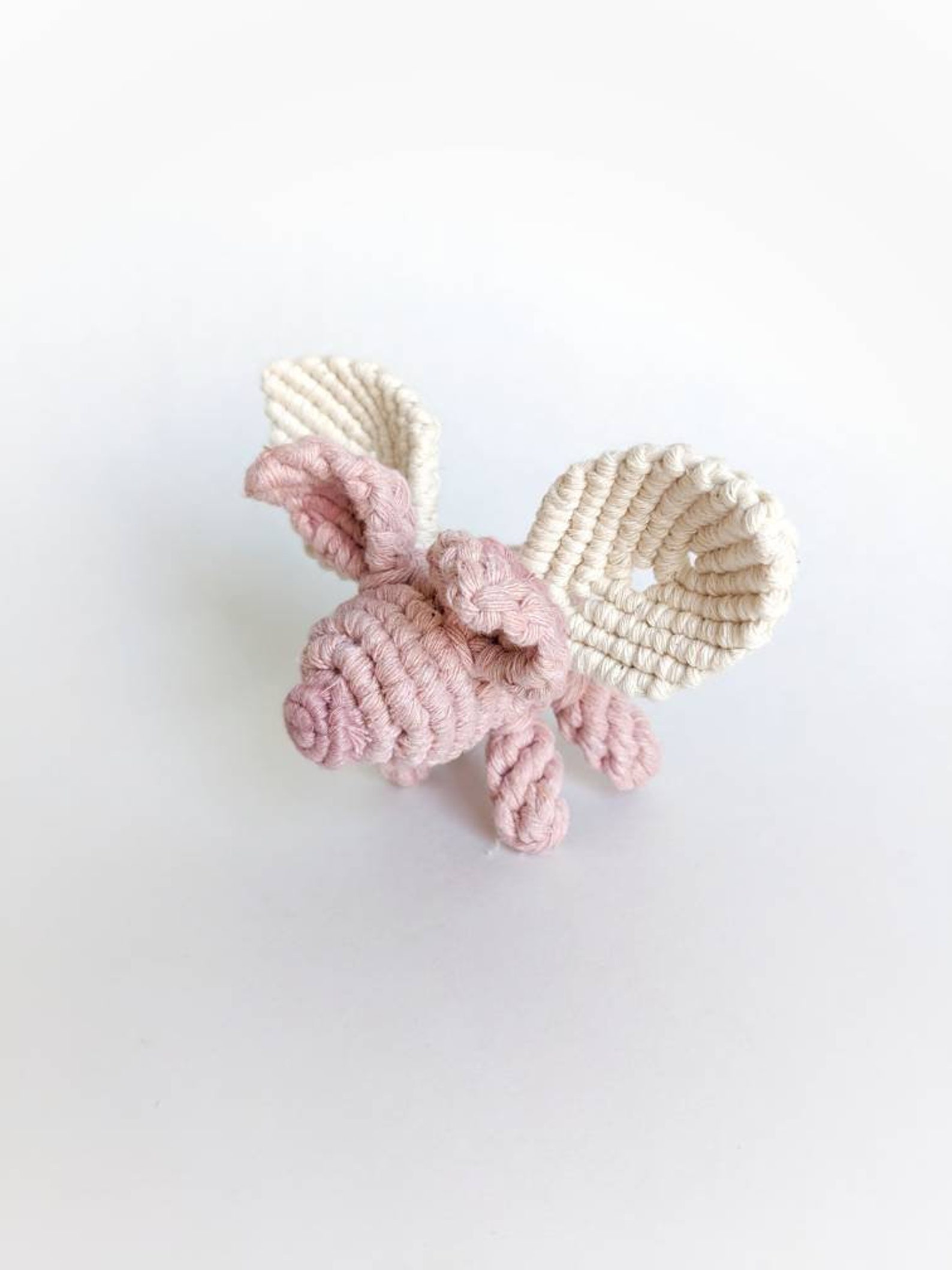 DIY Pattern Macrame 3D Sculpture Flying Pig Instructions | Etsy