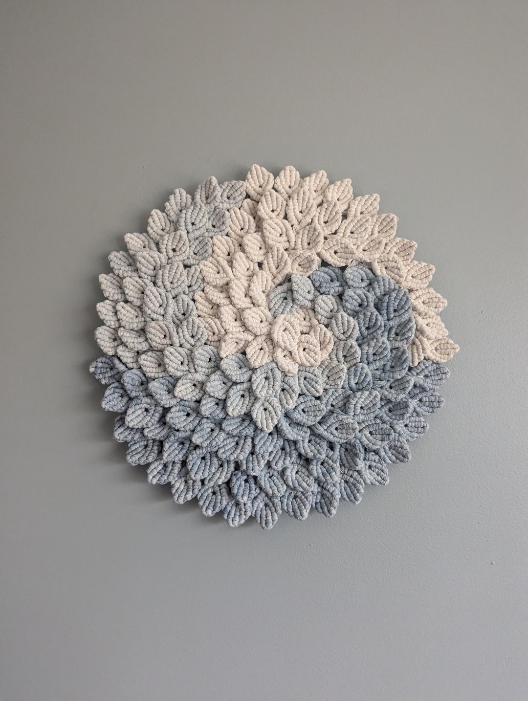 Macrame Contemporary Wave Petal Piece, Sculptural Macrame Wall Hanging ...