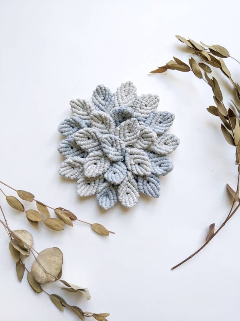 Macrame Wall Hanging Hydrangeas, Boho Macrame Tapestry, Floral Wall ...