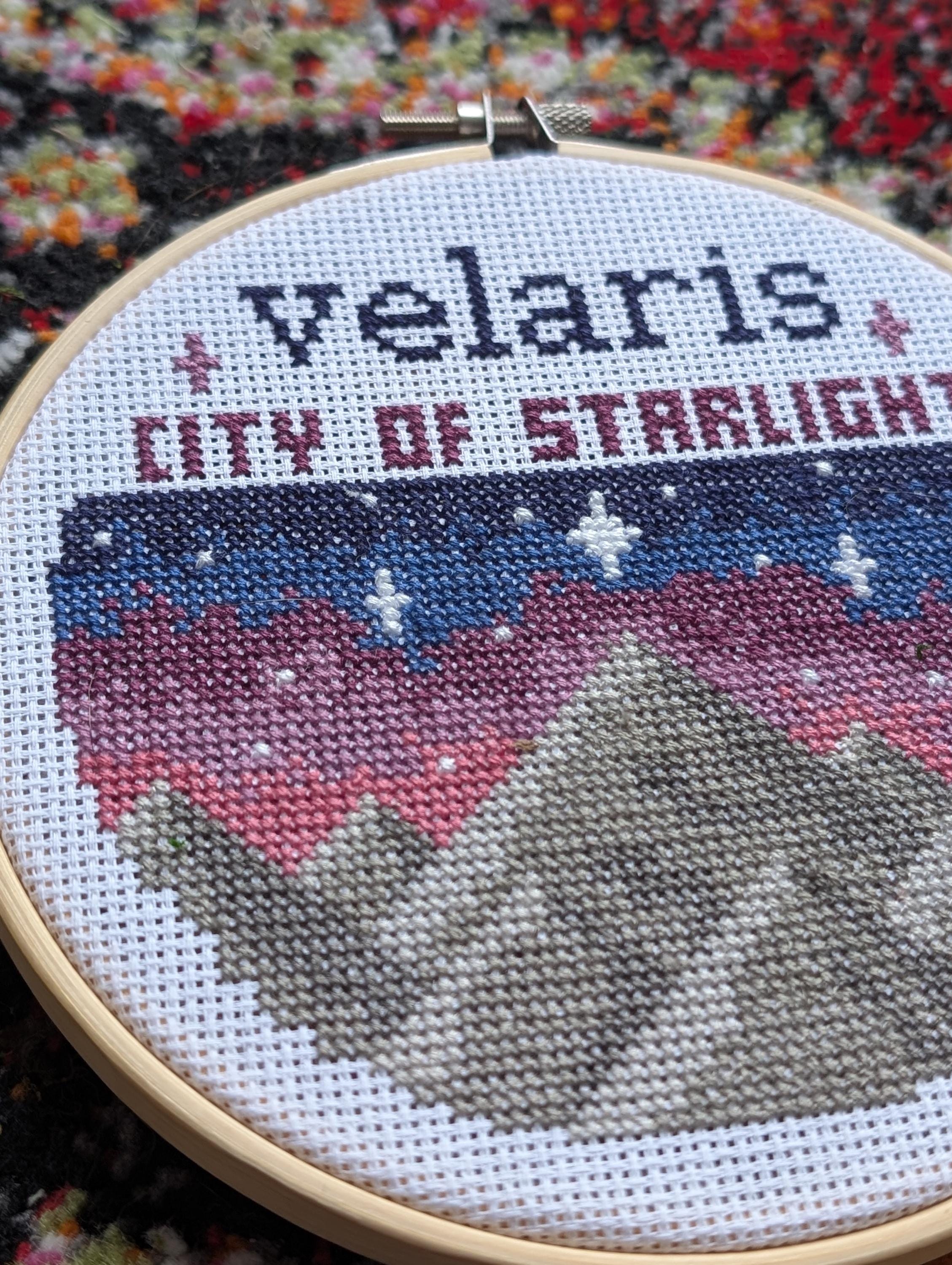 Velaris Cross Stitch, ACOTAR, Sarah J Maas Fan Art, ACOMAF Mountain ...