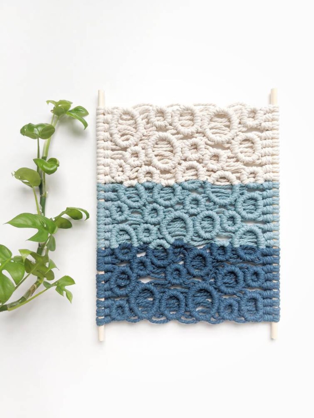 Macrame Ombre Bubbles Wall Hanging, Geometric Contemporary Beach Themed ...