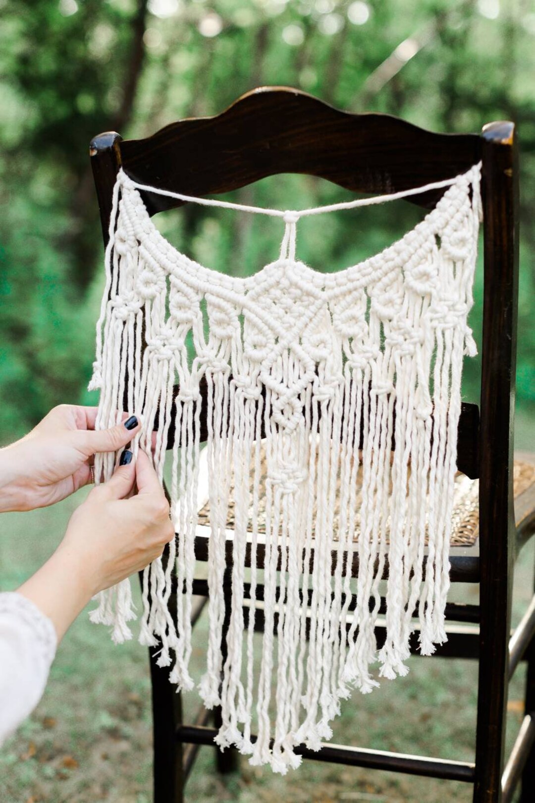 Macrame Boho Wedding Chair Covers for Bride and Groom, Boho Chair ...