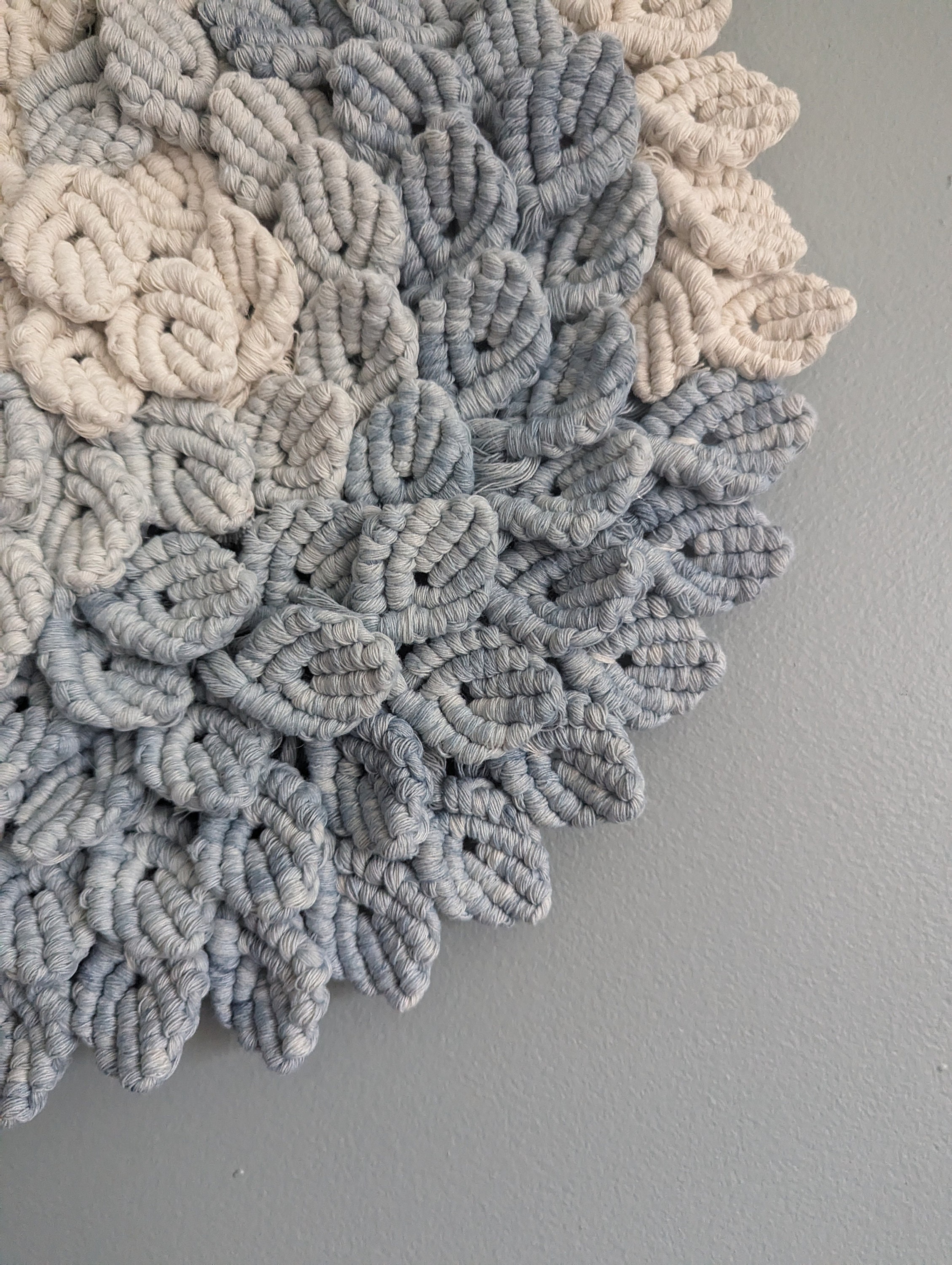 Macrame Contemporary Wave Petal Piece, Sculptural Macrame Wall Hanging ...