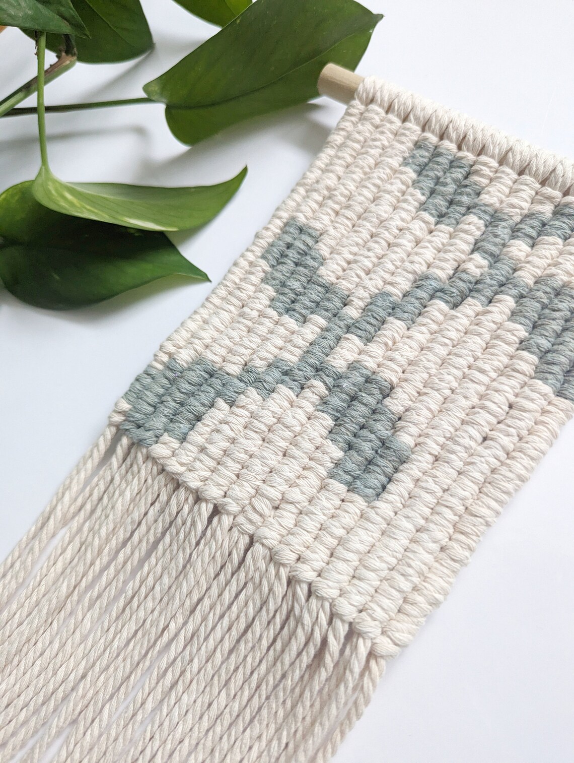 DIY Pixel Macrame Vine and Leaf Pattern, Diy Macrame Pattern, Learn ...