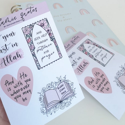 Islamic Stickers Quranic Verses Sticker Sheet Islamic | Etsy UK