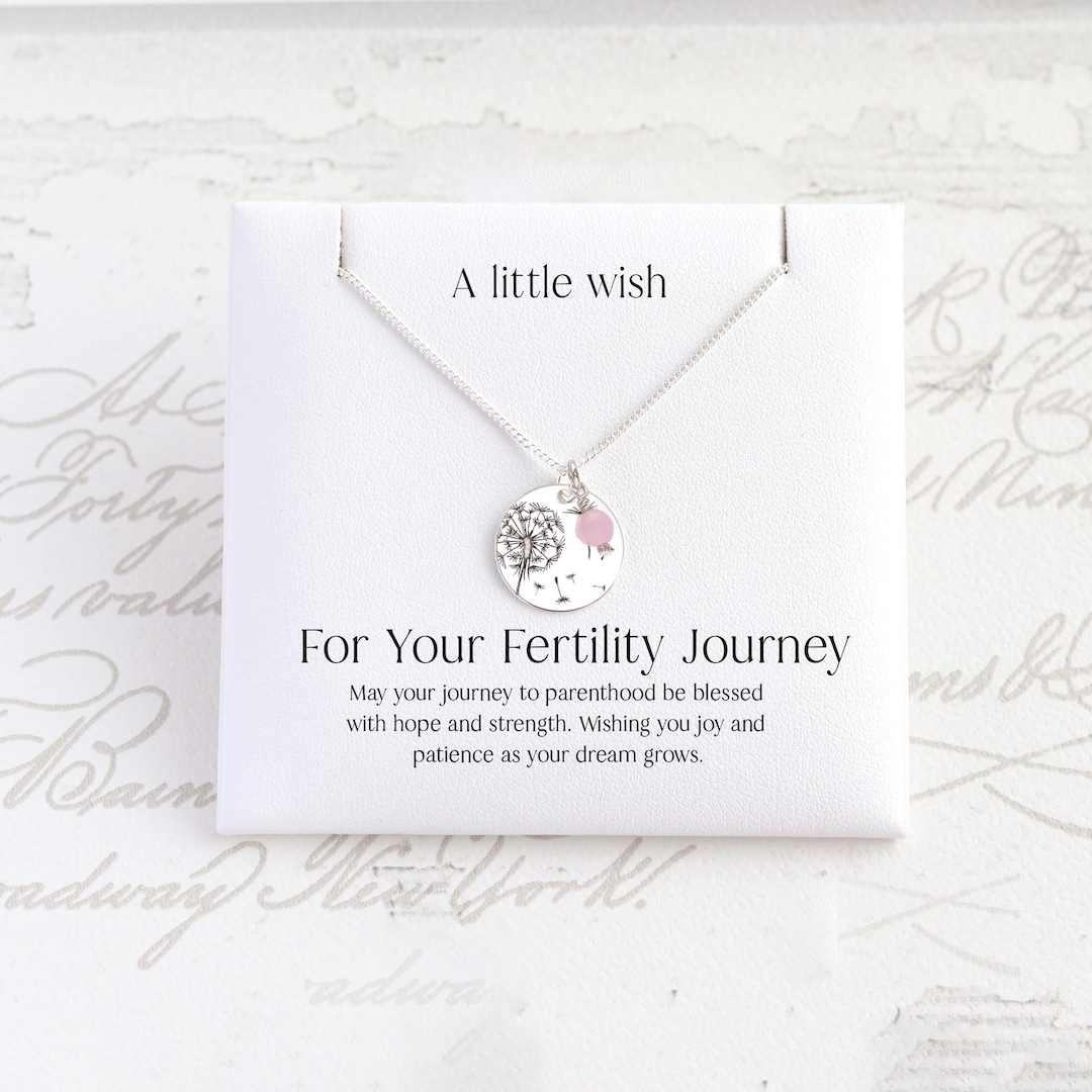 Fertility Gift Dandelion Necklace - IVF Journey Jewellery - Wishing ...