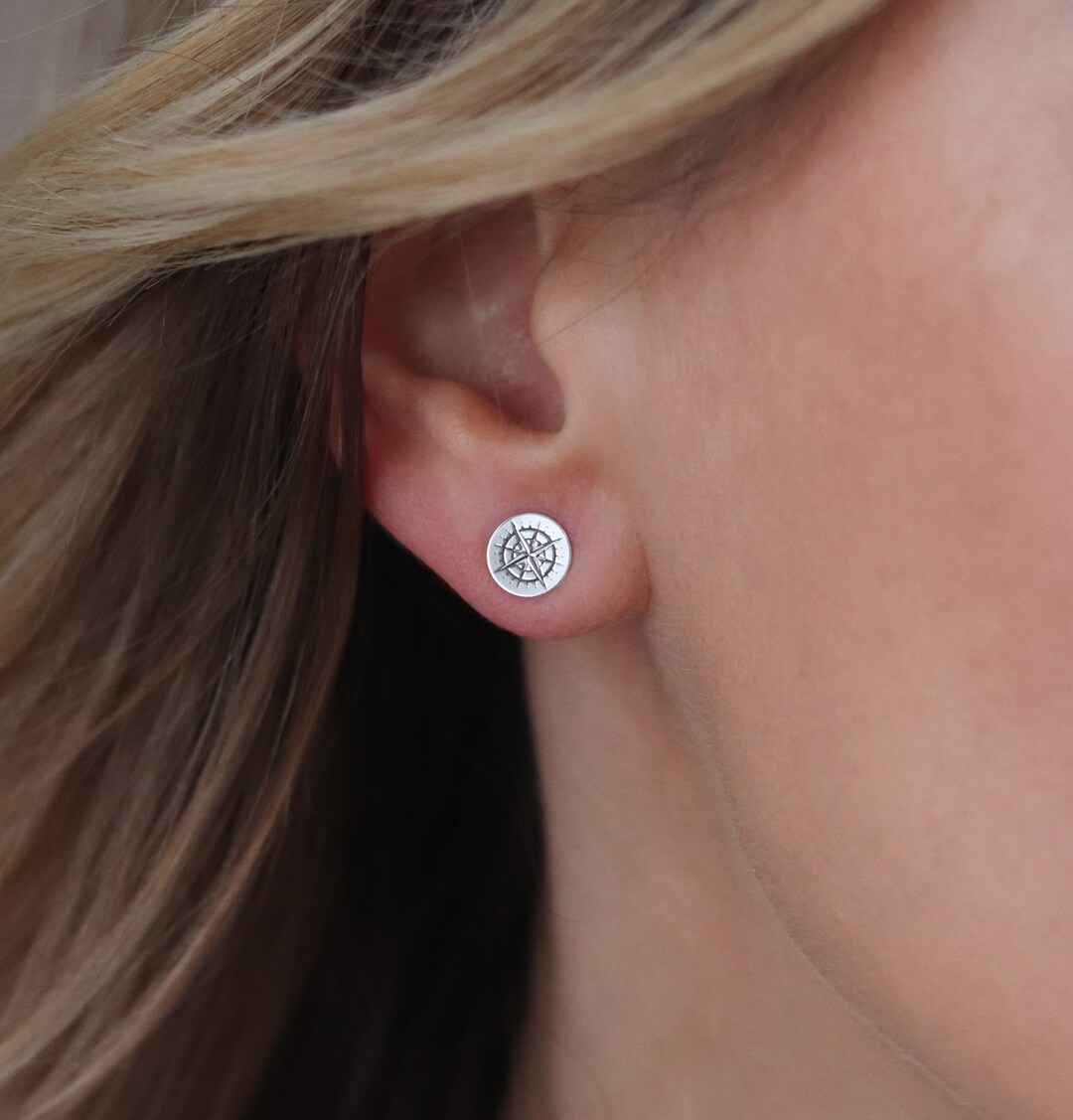 Compass Earrings – Travel Gift for Women – Adventure Jewellery – Dainty ...