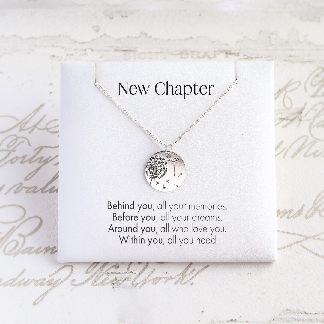Coworker Leaving Necklace Gift Card, New Job, New Chapter Gift for Her ...
