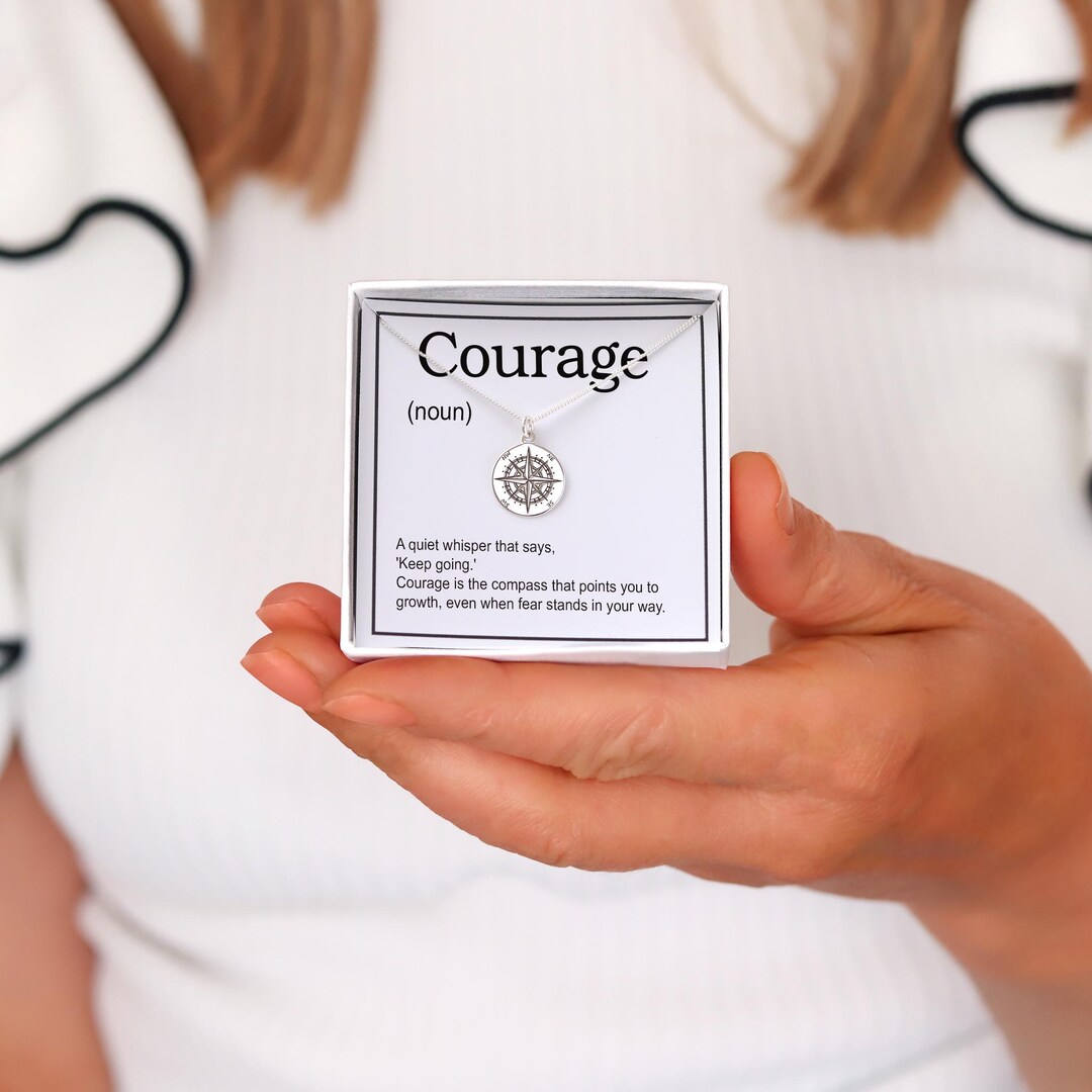 Courage Compass Necklace - Hope Jewelry - Gift for Brave Women ...