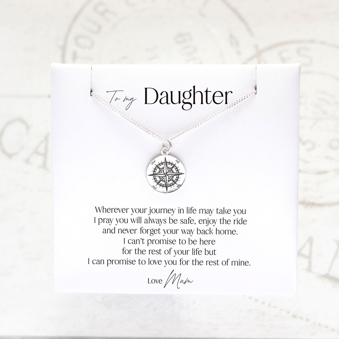 Tiny Compass Pendant Birthday Gift for Daughter - Mother Daughter ...