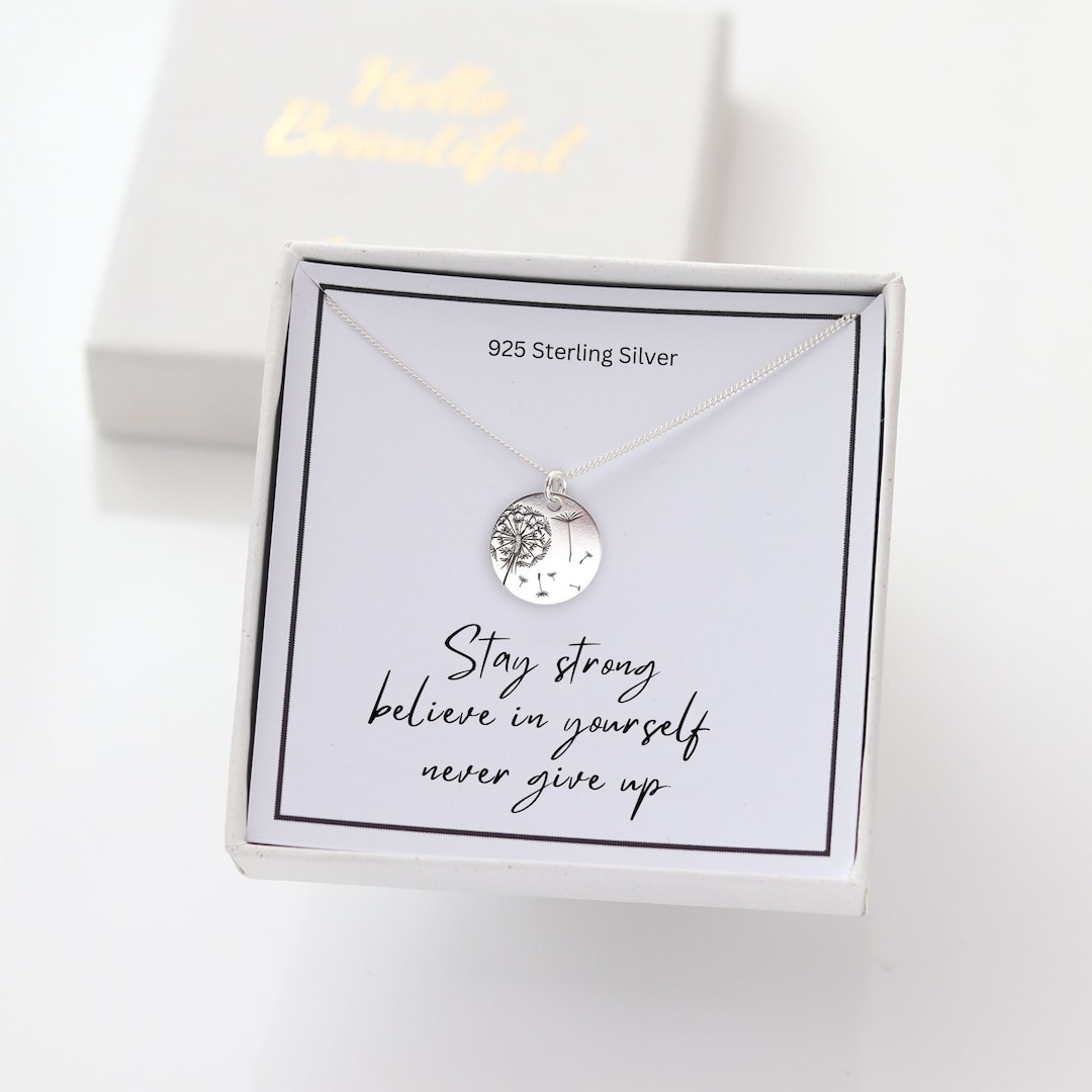 Hope Stay Strong Necklace - Sterling Silver Positive Healing Pendant ...