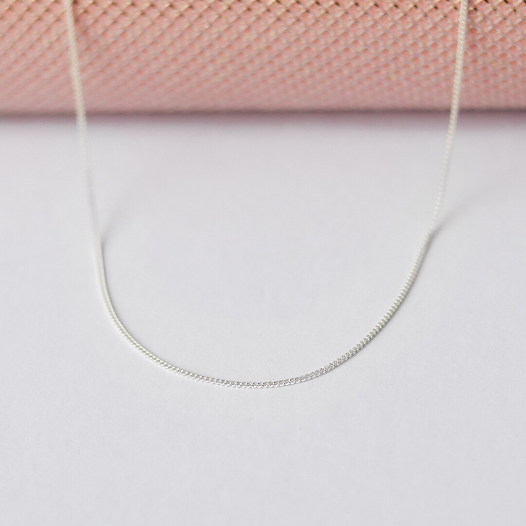 Silver Chain Necklace for Women, Simple Necklace Curb Chain, Lariat ...