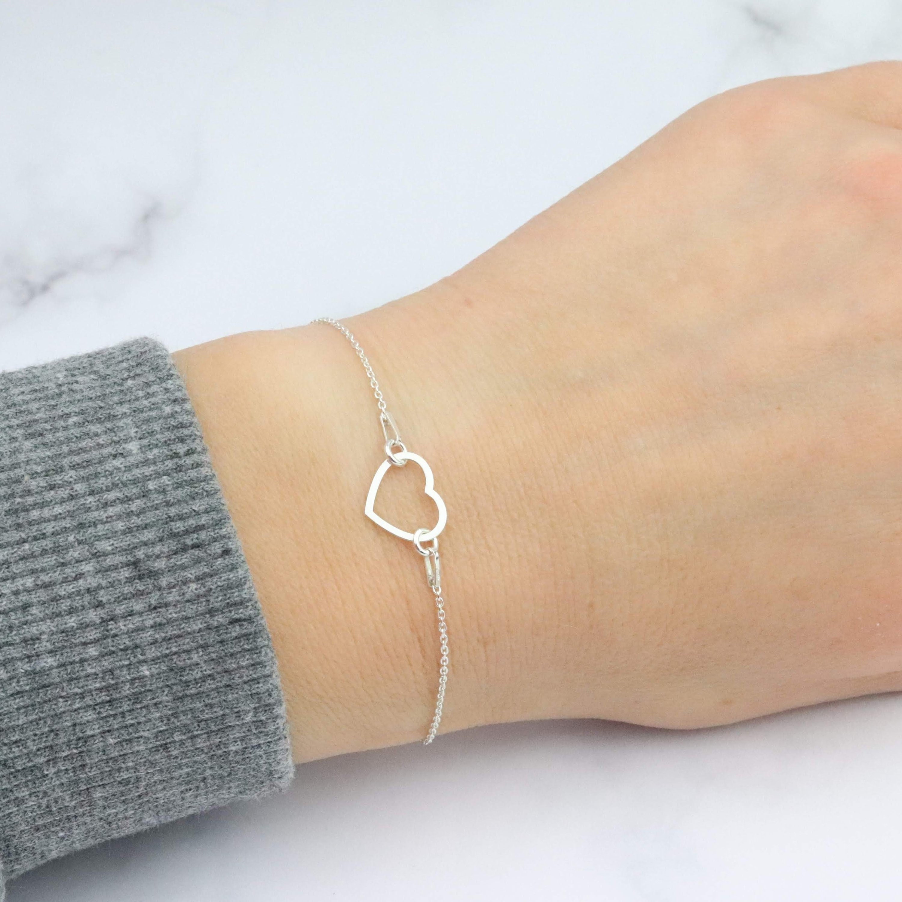 Silver Heart Bracelets For Women Bracelet Charms Sterling | Etsy