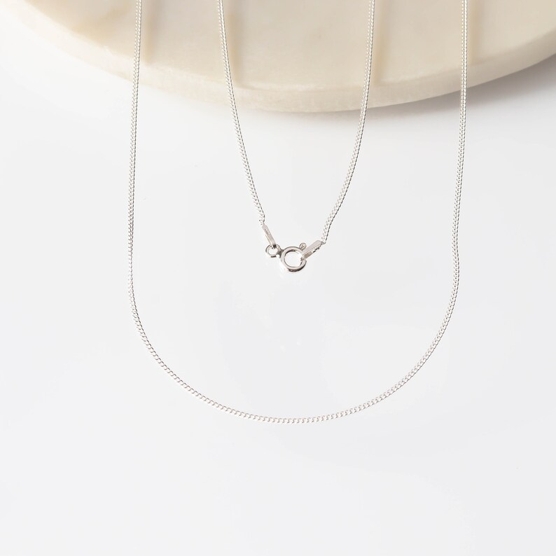 Silver Chain Necklace for Women, Simple Necklace Curb Chain, Lariat ...