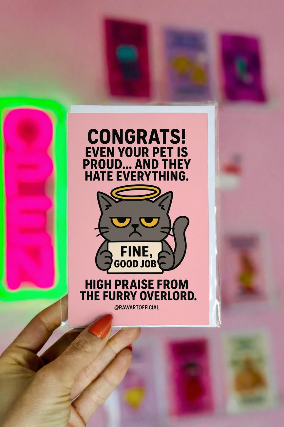 Funny Cat Congratulations Card • Pet Humor Congrats • New Job ...