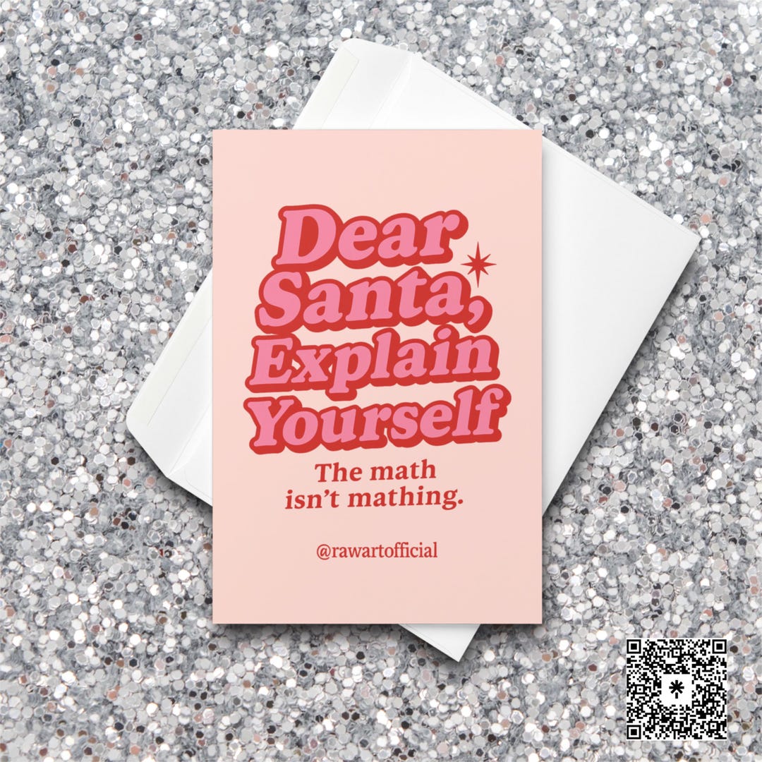 Dear Santa Explain Yourself Card • Funny Christmas Card • Retro Holiday ...