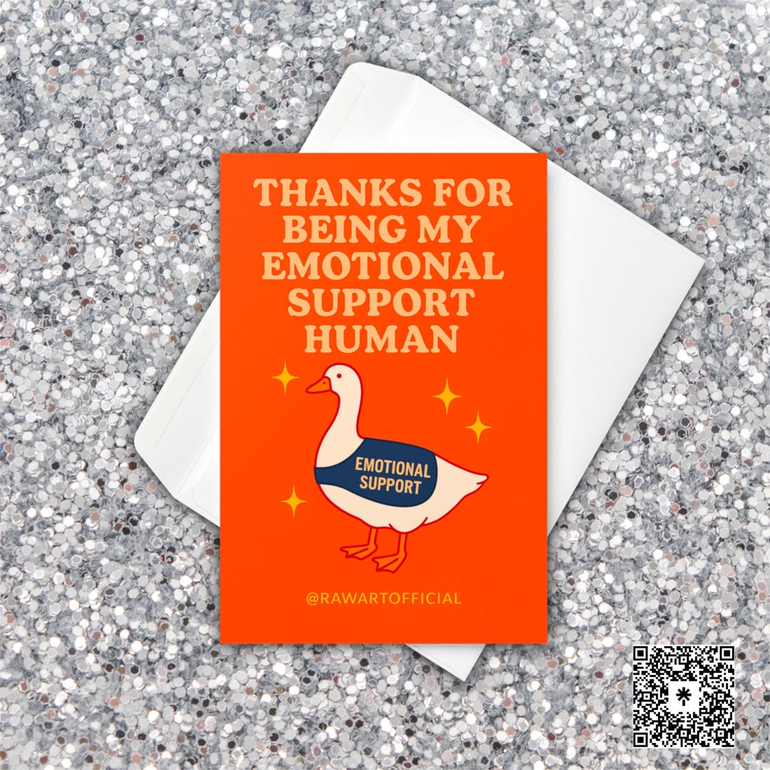 Funny Goose Thank You Card: Emotional Support Human Appreciation - Etsy