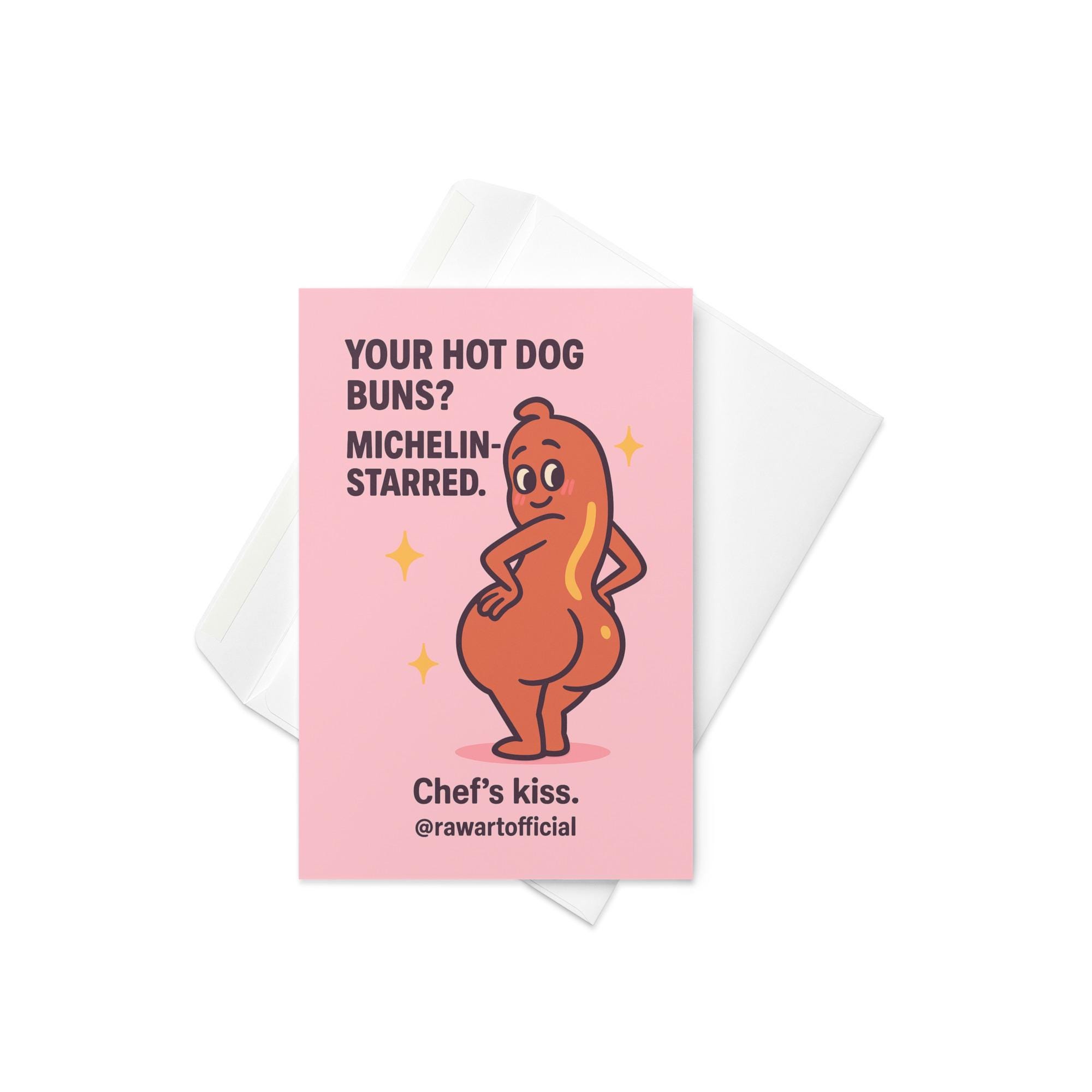 Funny Hot Dog Love Card: Michelin Star Buns Anniversary, Valentine Gift ...