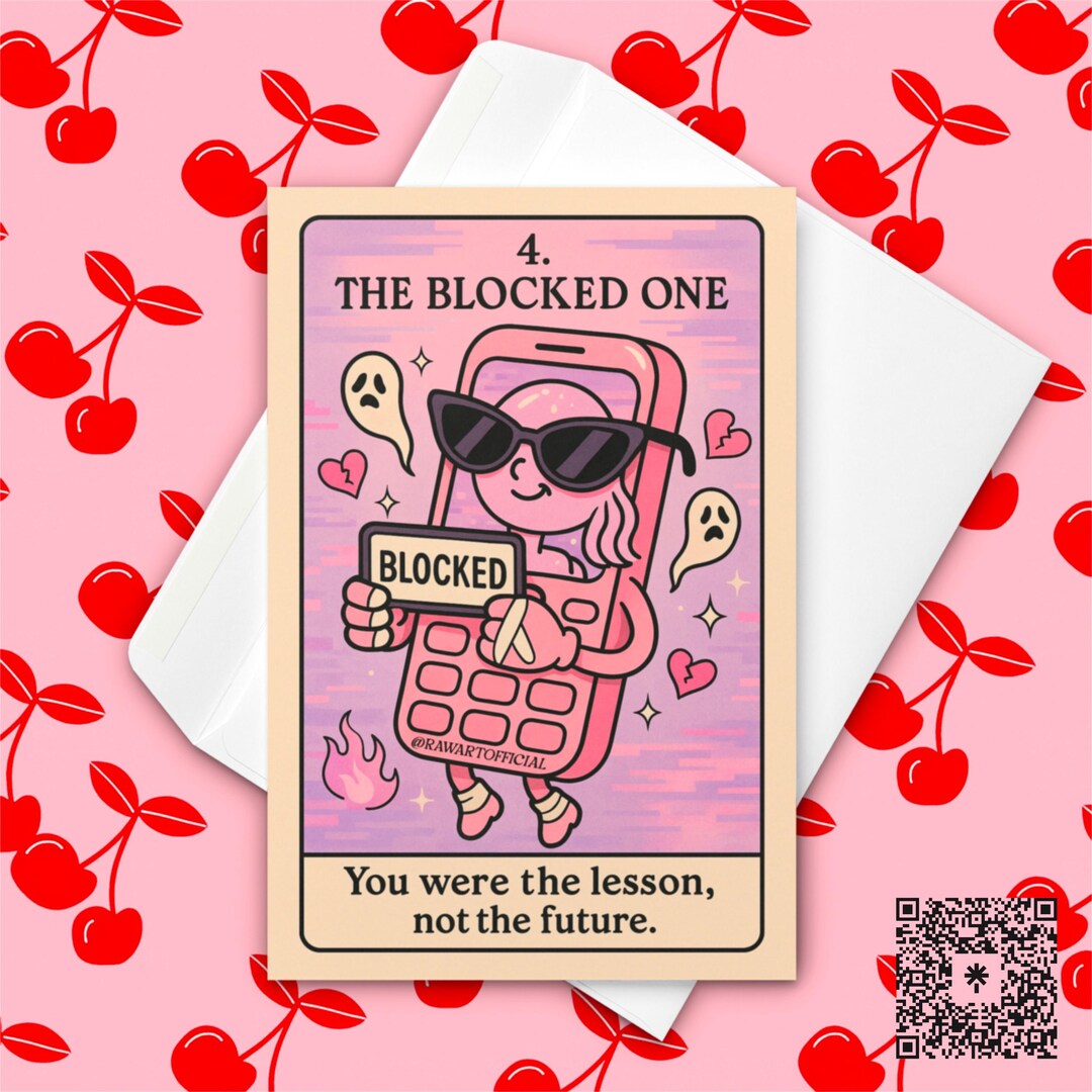 Funny Breakup Card: the Blocked One, Pink Retro Phone Art - Etsy