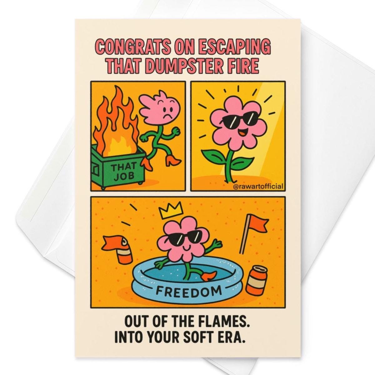 Funny Quit Job Card: Burnout Recovery - Freedom Celebration - Etsy