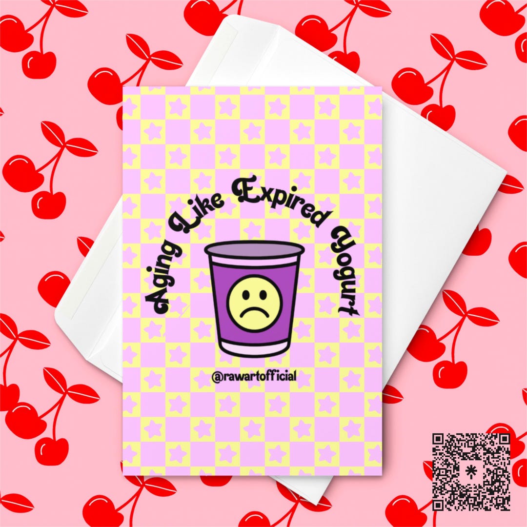 Funny Expired Yogurt Birthday Card: Sassy Retro Humor - Etsy