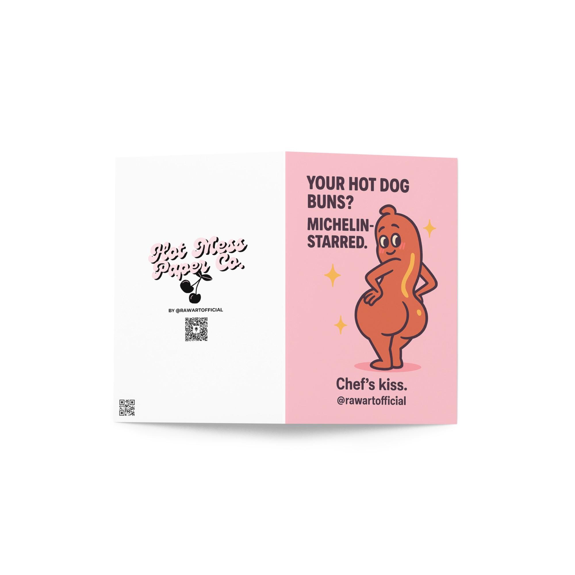Funny Hot Dog Love Card: Michelin Star Buns Anniversary, Valentine Gift ...