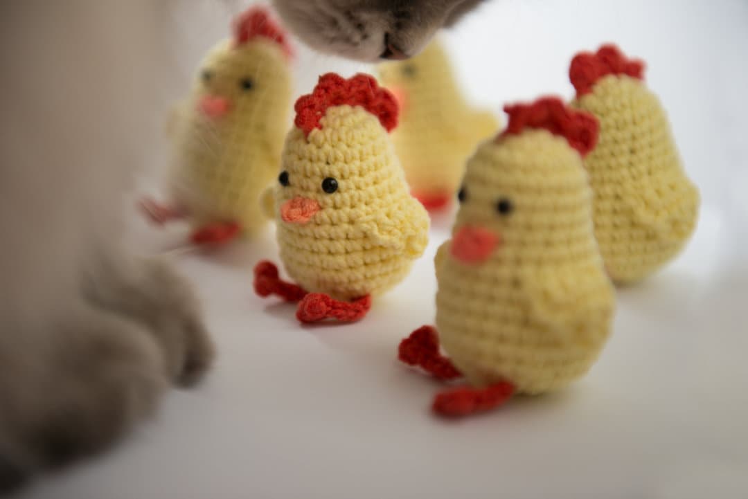 Chicken Cat Toys With Catnip, Filled With Valerian. Small Yellow Chick ...