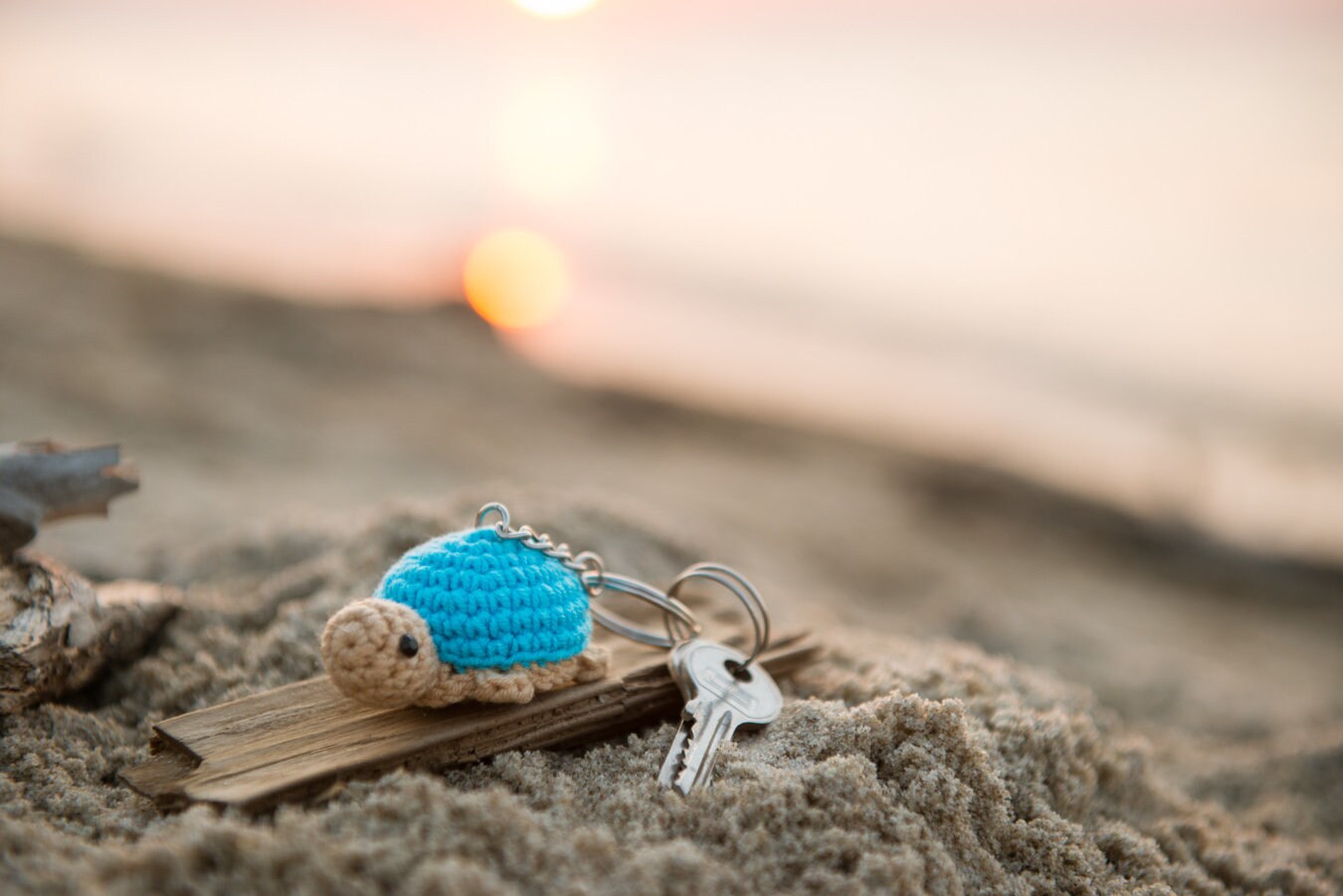 Turtle Keychain Baby Turtle Crochet Keychain Blue Turtle | Etsy