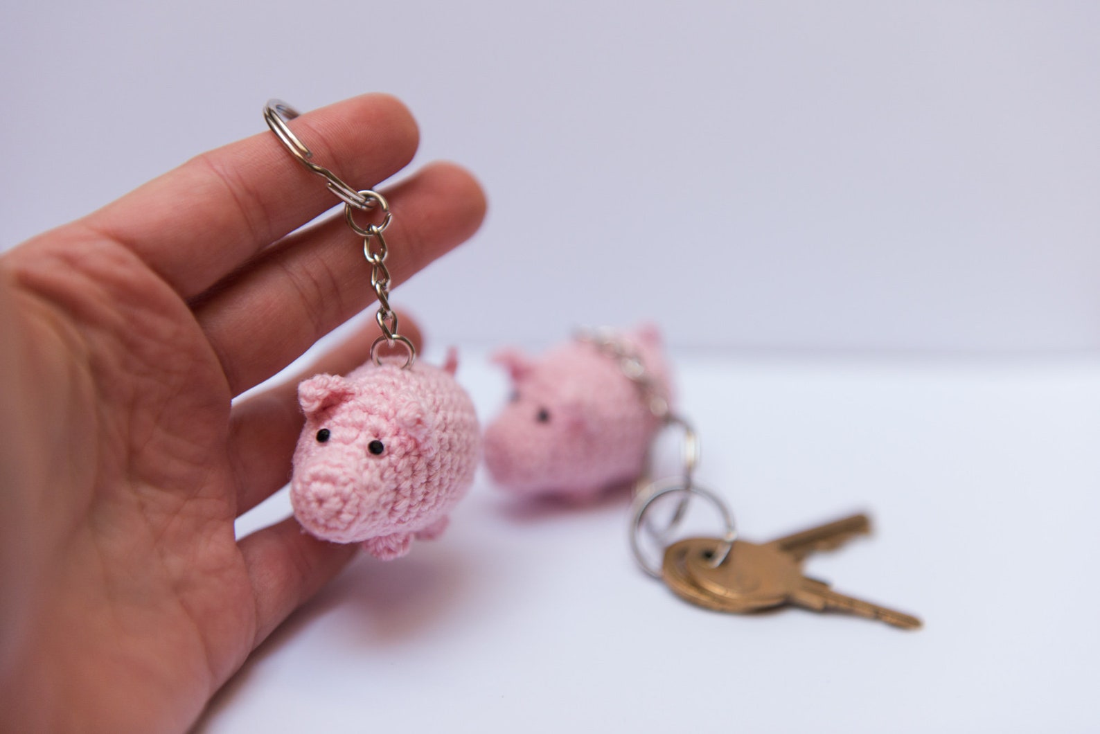 Pig crochet keychain amigurumi pig crochet pig keychain bag | Etsy