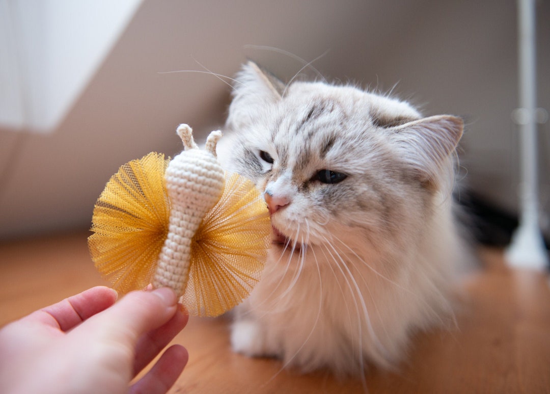 Butterfly Catnip Toy, Cute Crochet Toy With Valerian, Gold Butterfly ...