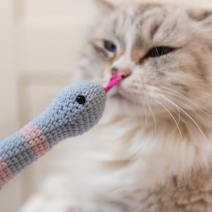 Catnip Snake Cat Toy With Rattle, Blue Kicker With Premium Catnip and ...